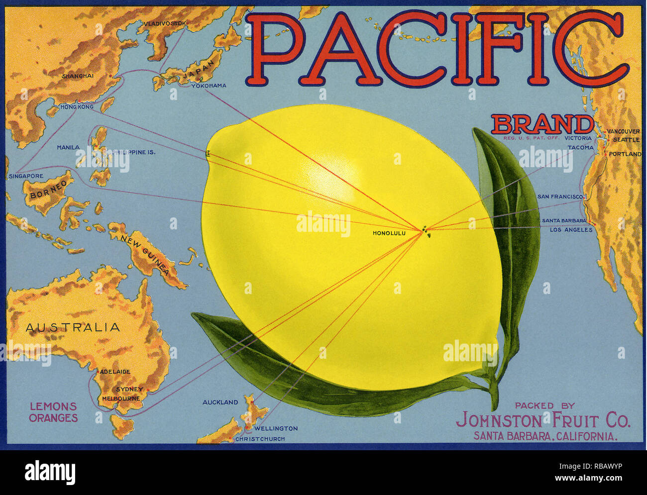 Lemon Fruit Label Stock Photo - Alamy