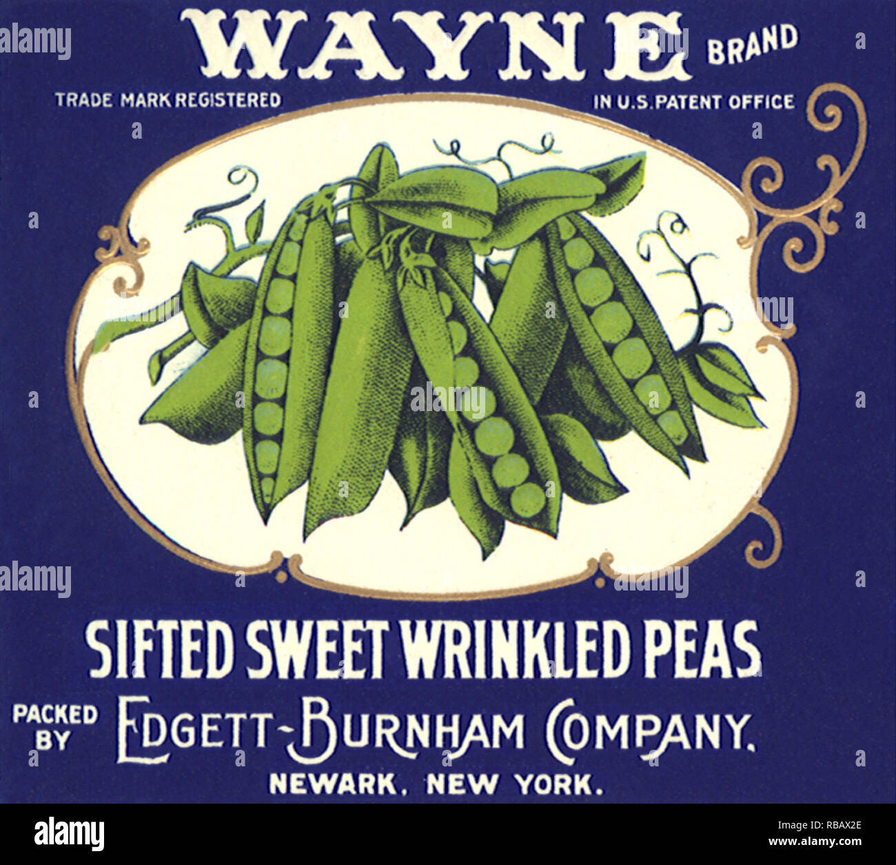 Blue Pea Label Stock Photo - Alamy