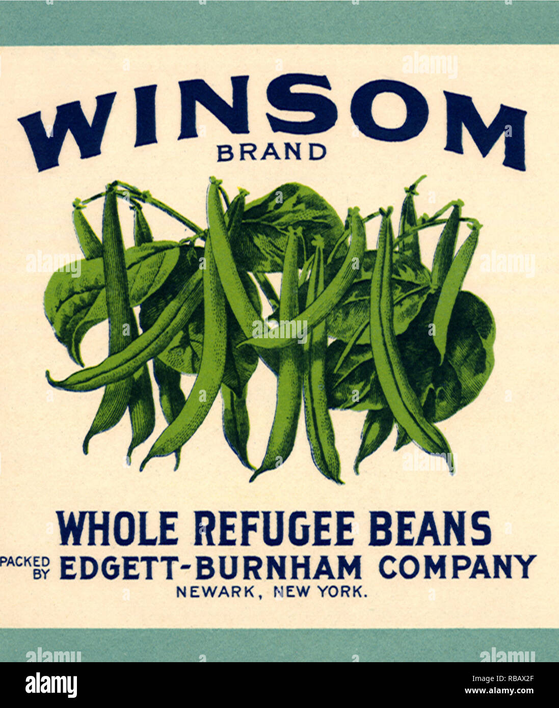 String Bean Label Stock Photo - Alamy