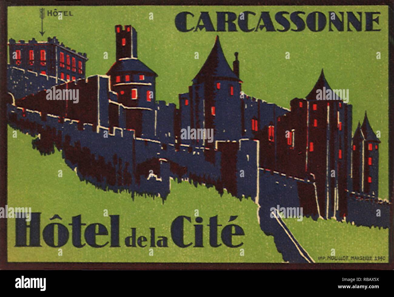 Vintage castle poster hi-res stock photography and images - Alamy