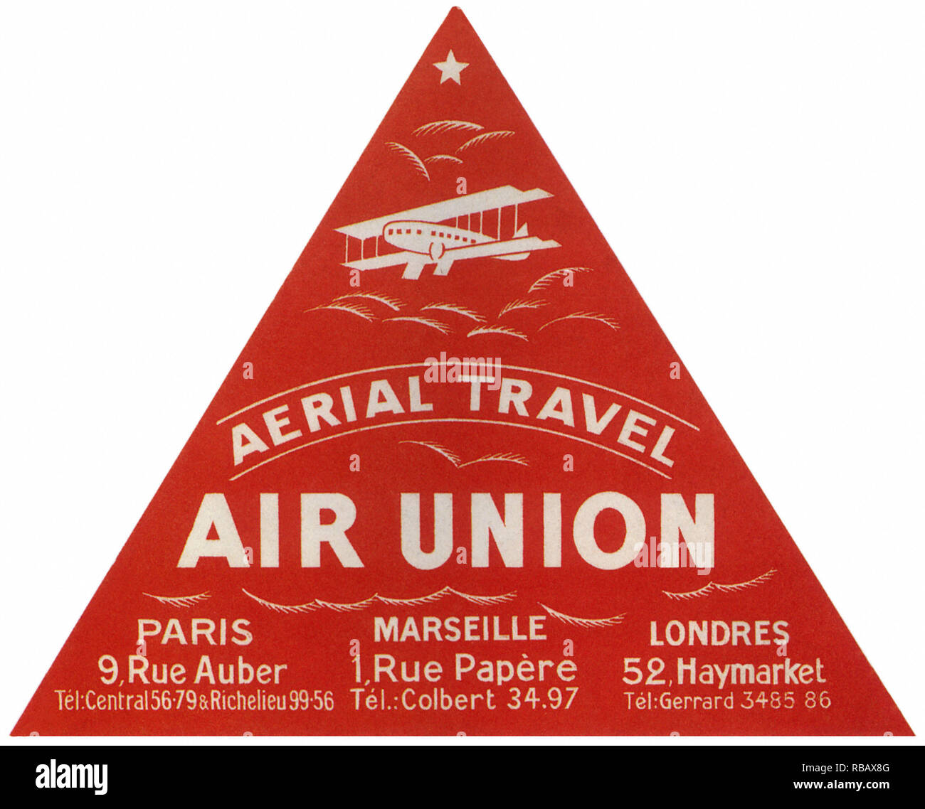 Triangular Plane Label Stock Photo - Alamy