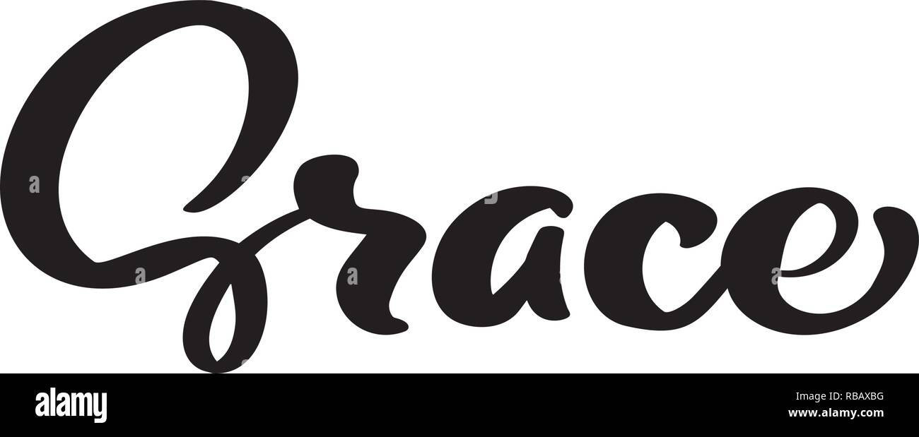 Vector hand drawn calligraphy lettering text Grace. Elegant modern ...