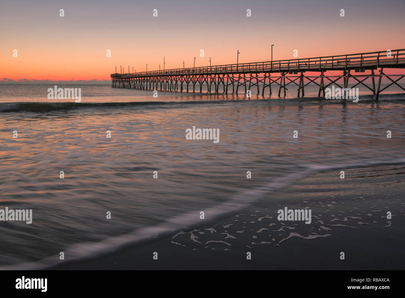 Sunset Beach pier at sunrise, Sunset Beach, North Carolina, United ...