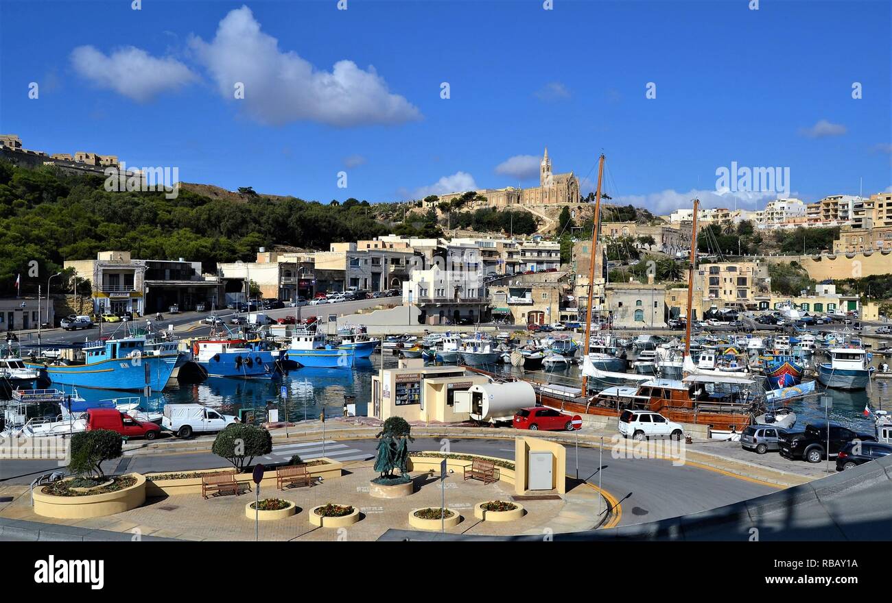 Gozo Ferry Port, Malta as seen from the ferry Stock Photo - Alamy