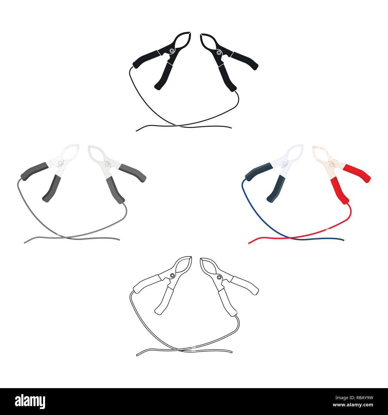 battery,black,cable,car,cartoon,clamp,connection,contact,design,device ...