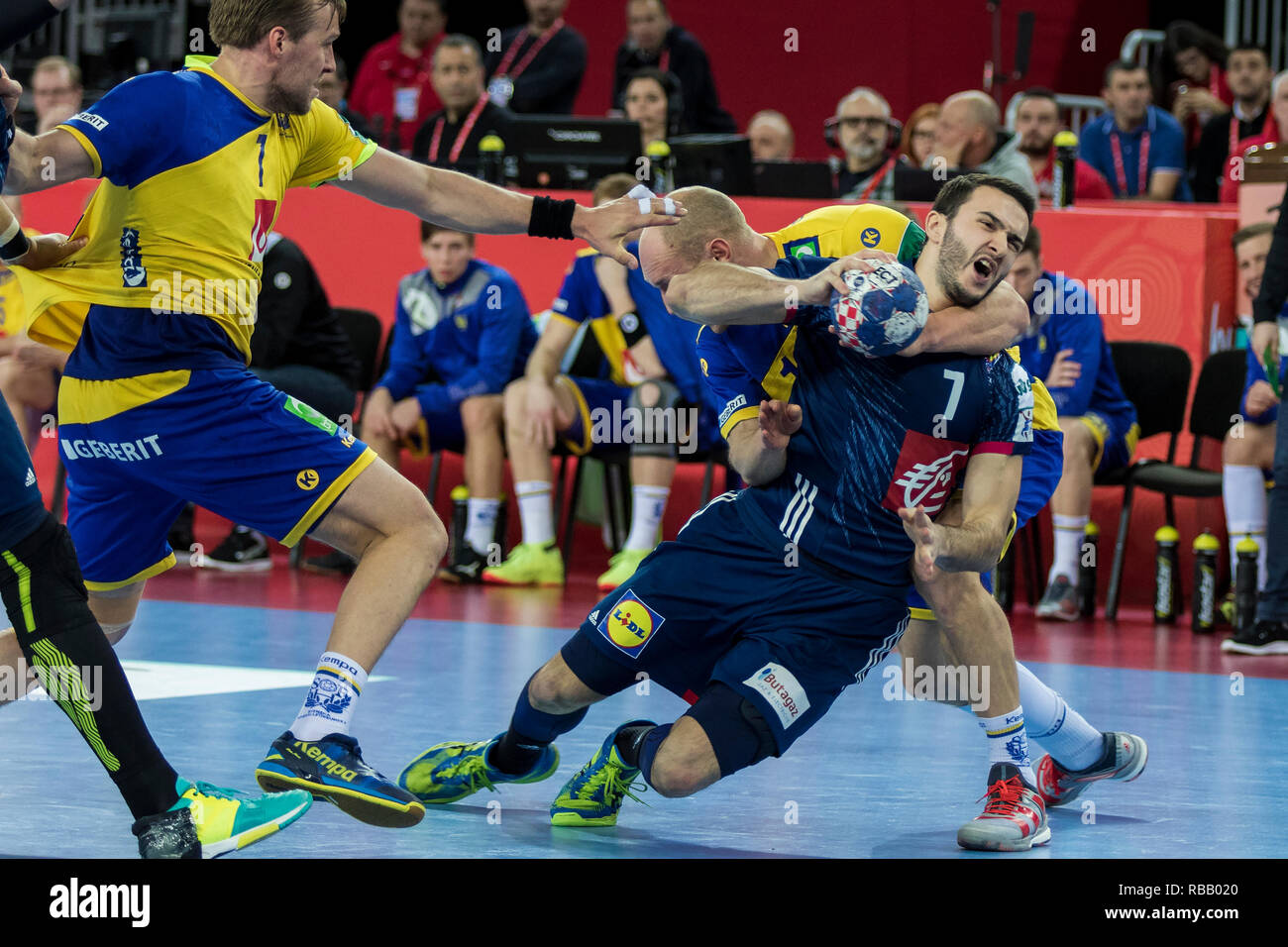ZAGREB, CROATIA - JANUARY 20, 2018: European Championships in Men's ...