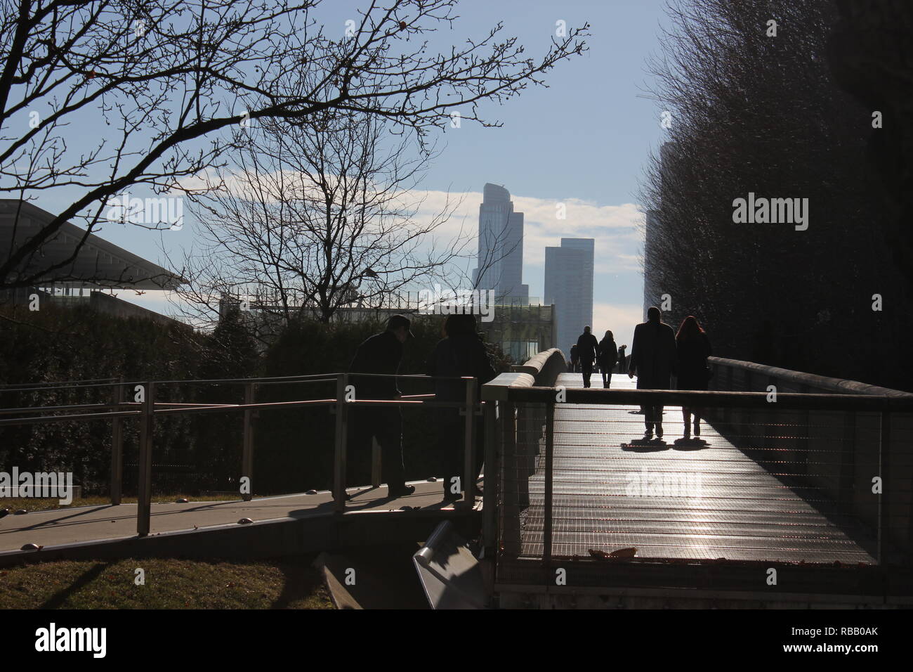 Standard and authentic urban scenery of The Nichols Bridgeway near the ...