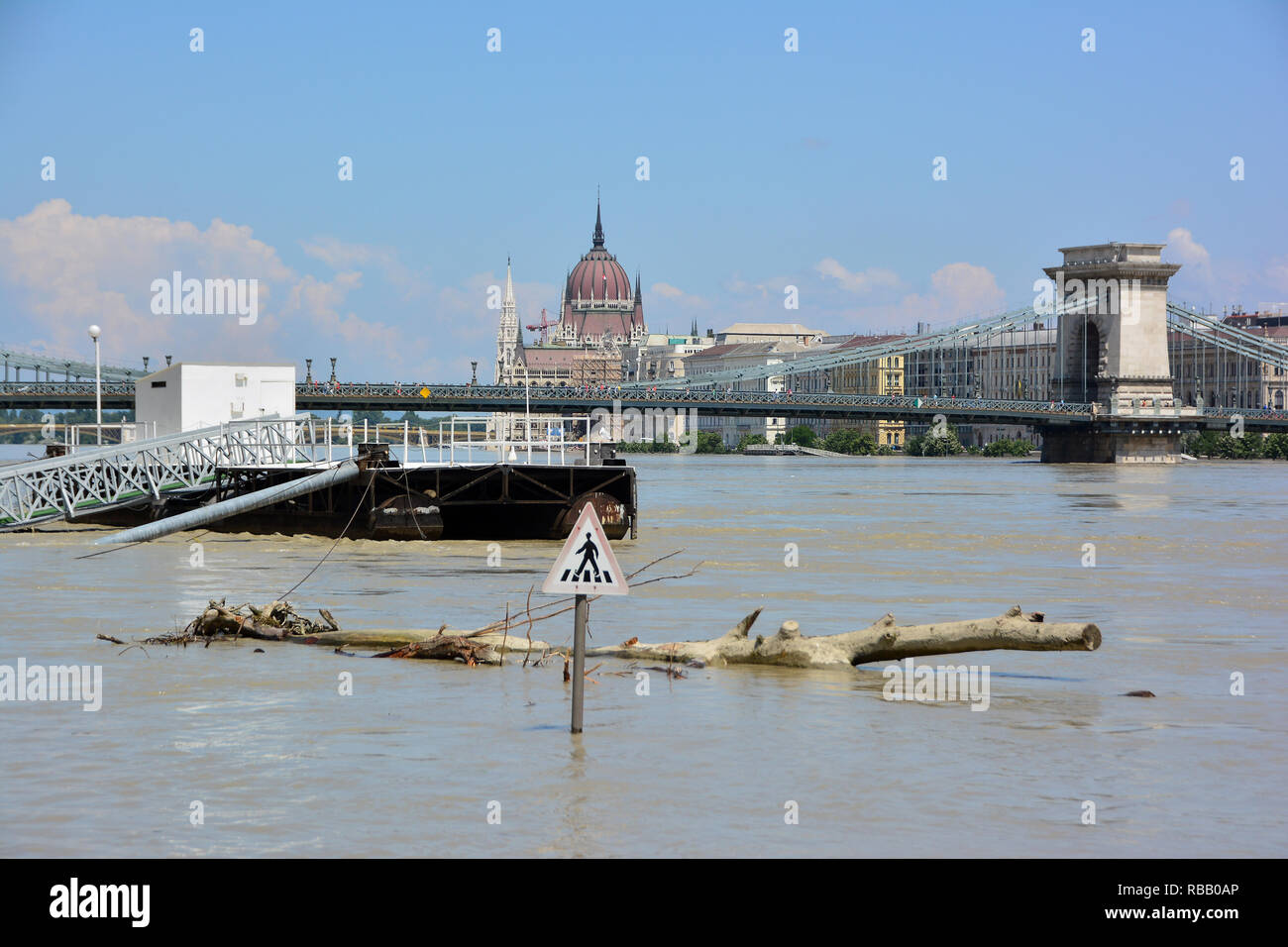 Danube river Flood in Budapest, 2013 June, Hungary, Magyarország ...