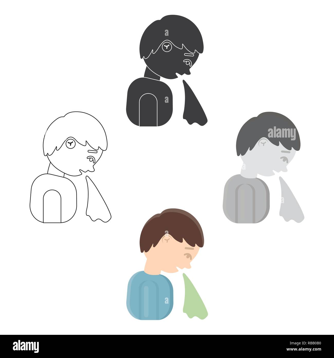 Vomiting icon cartoon. Single vector symbol sick icon from the big ill ...
