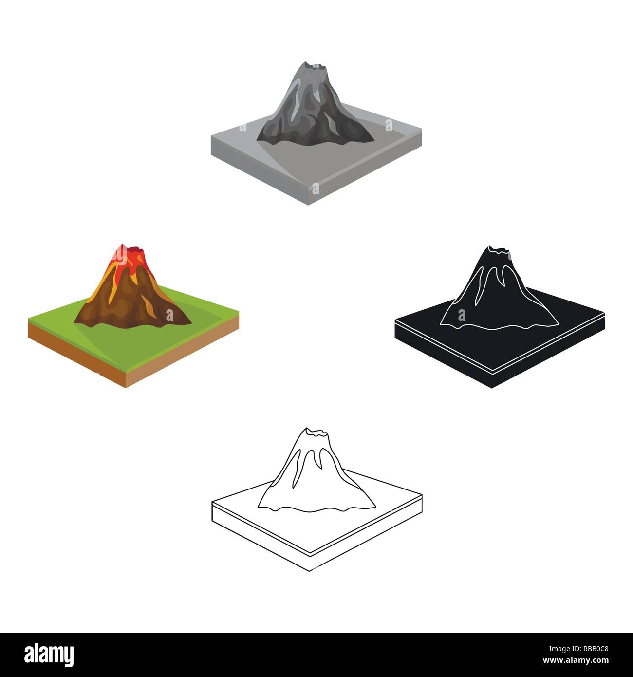 apex,boulder,cartoon,crater,earth,grass,icon,illustration,isolated ...