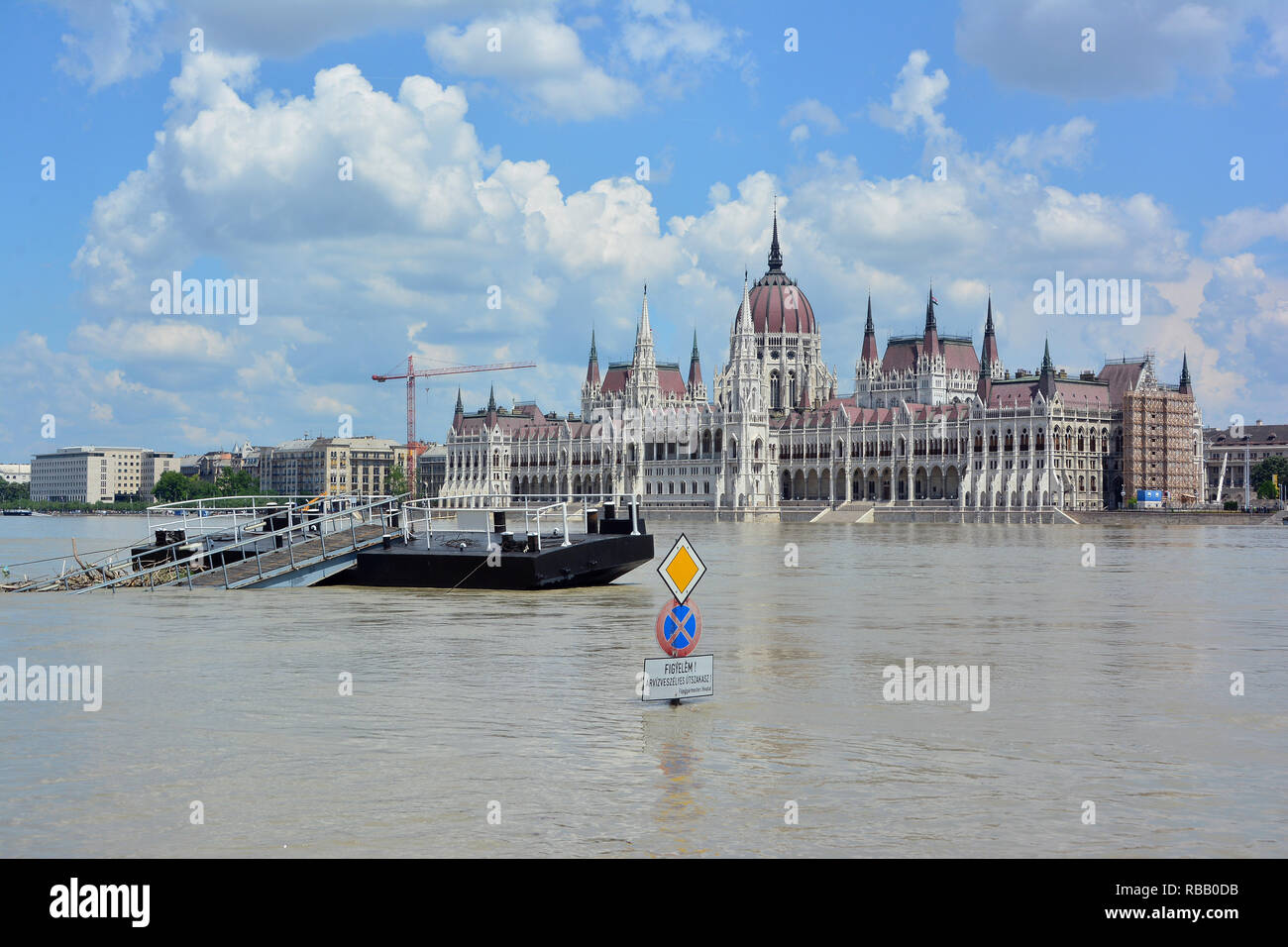 Danube river Flood in Budapest, 2013 June, Hungary, Magyarország ...