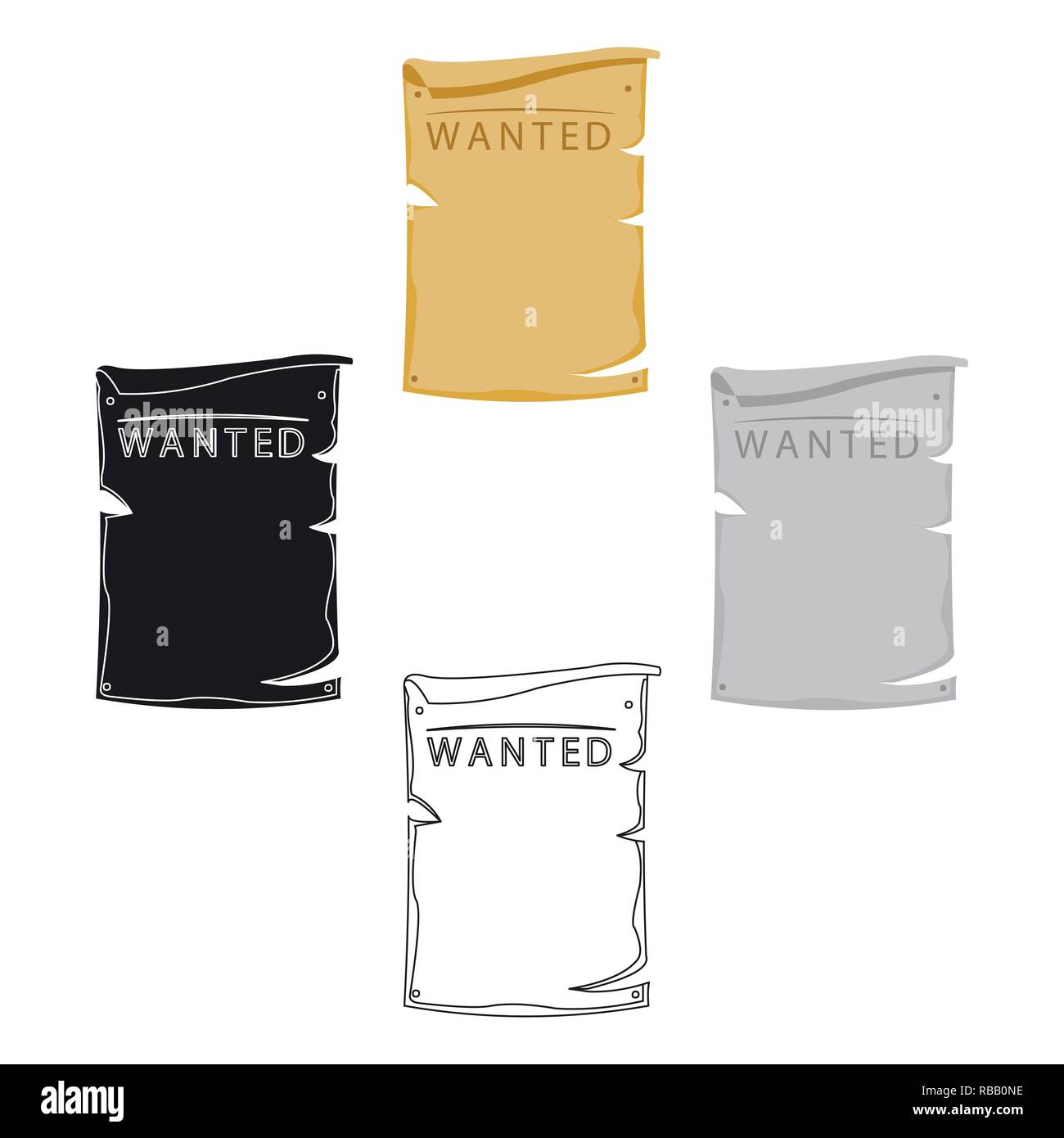 Wanted icon cartoon. Singe western icon from the wild west vector ...