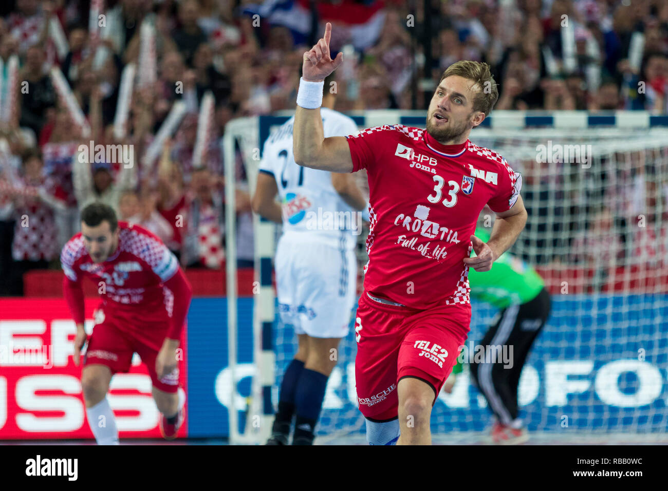 ZAGREB, CROATIA - JANUARY 24, 2018: European Championships in Men's ...