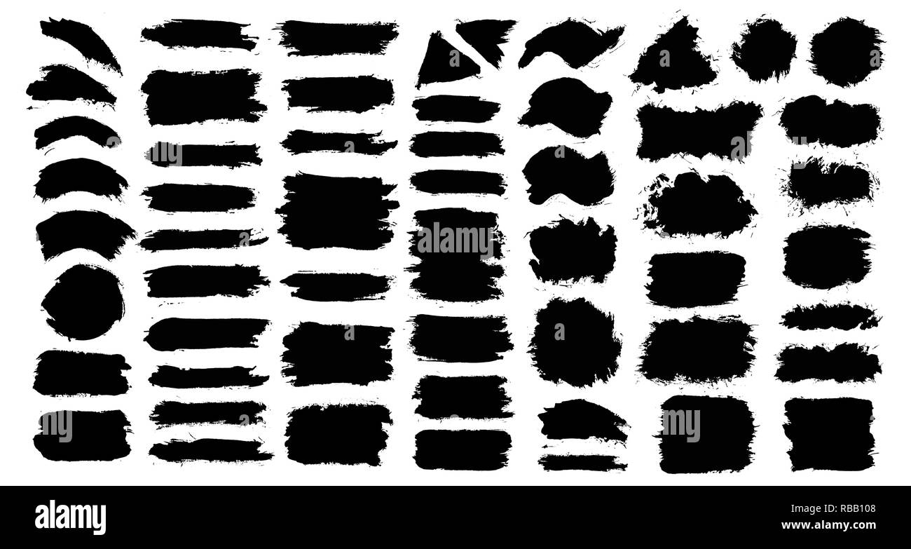 Brush strokes set vector painted isolated objects Stock Vector Image & Art - Alamy