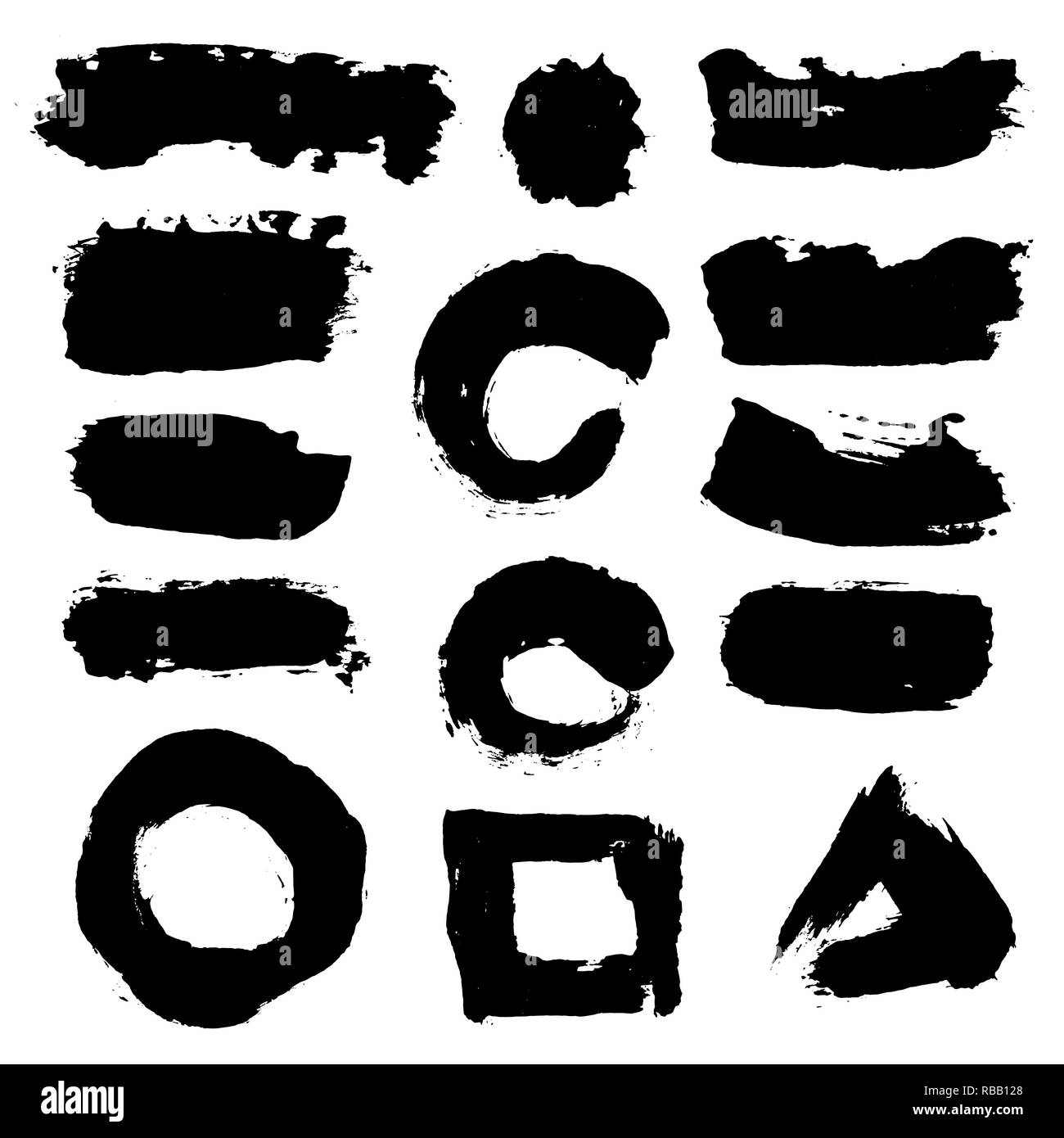 Brush strokes set vector painted isolated objects Stock Vector Image & Art - Alamy