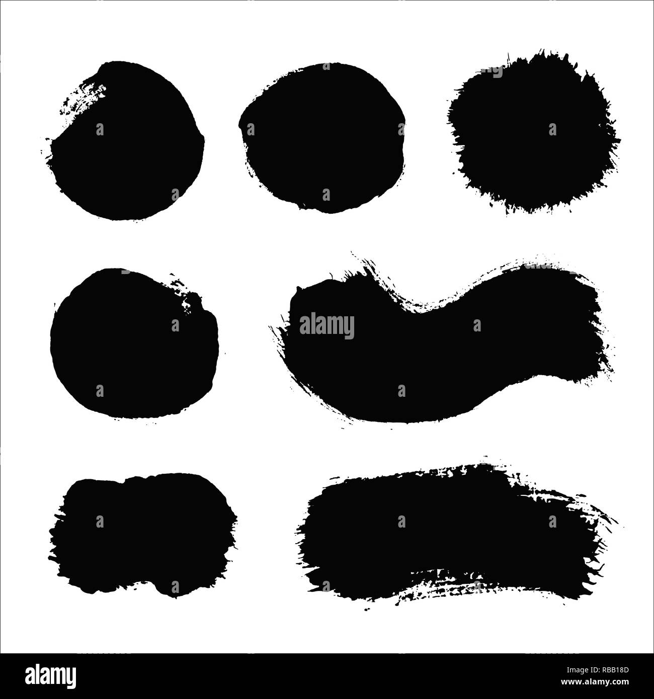 Brush strokes set vector painted isolated objects Stock Vector Image & Art - Alamy