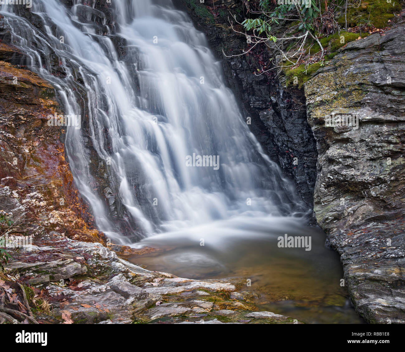 Upper Cascade waterfall at Hanging Rock State Park, Danbury, North ...