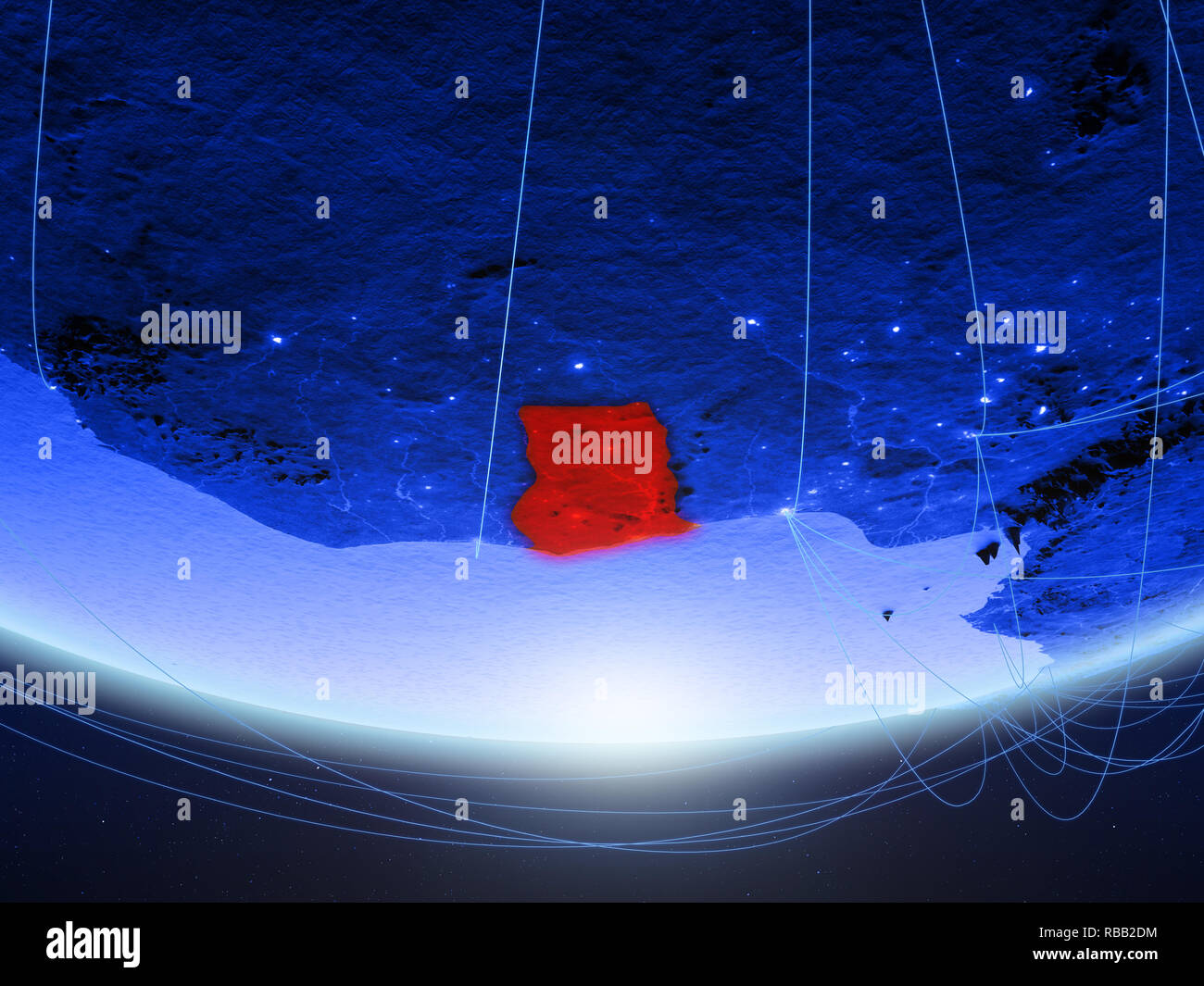 Ghana network map hi-res stock photography and images - Alamy