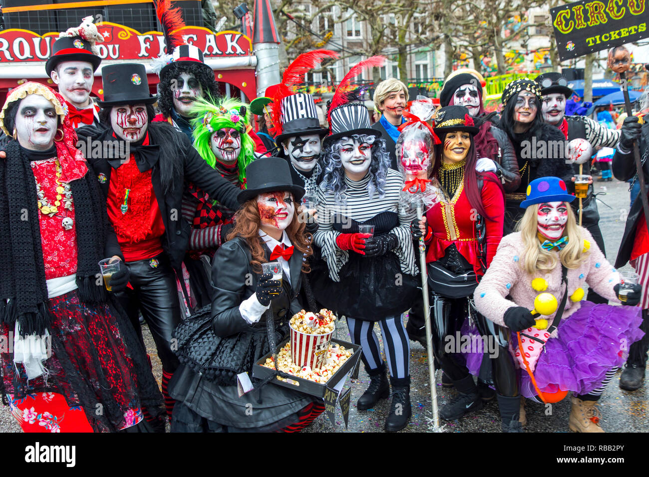 Carnival parade in Maastricht, Netherlands, on carnival Sunday, with ...