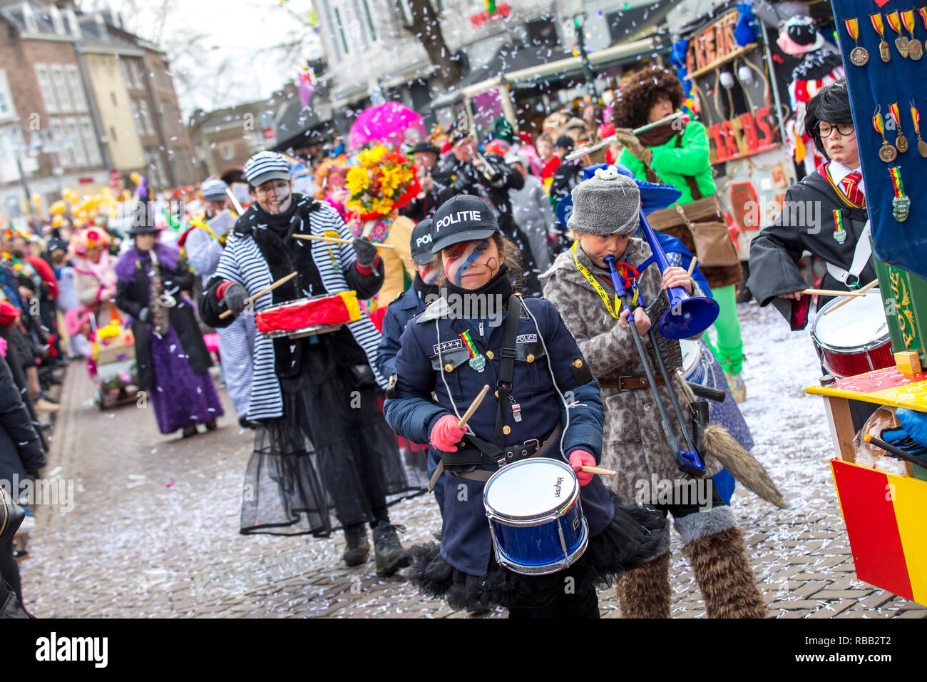Carnival parade in Maastricht, Netherlands, on carnival Sunday, with ...