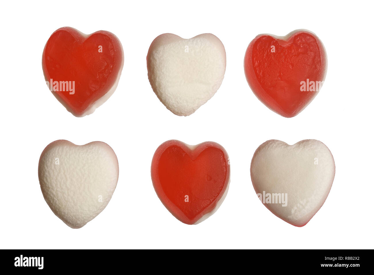 Six Haribo hearts Stock Photo - Alamy