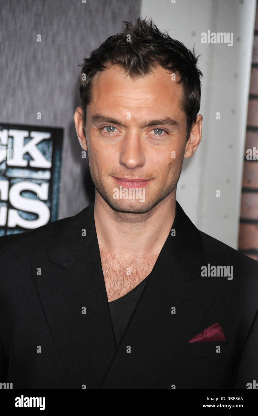 Jude Law at the premiere of 'Sherlock Holmes' at the Alice Tully Hall ...