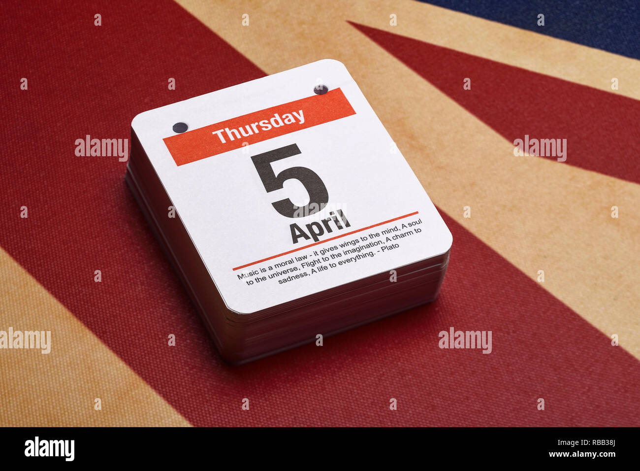 The 5th of April is the last day of a UK tax year Stock Photo - Alamy