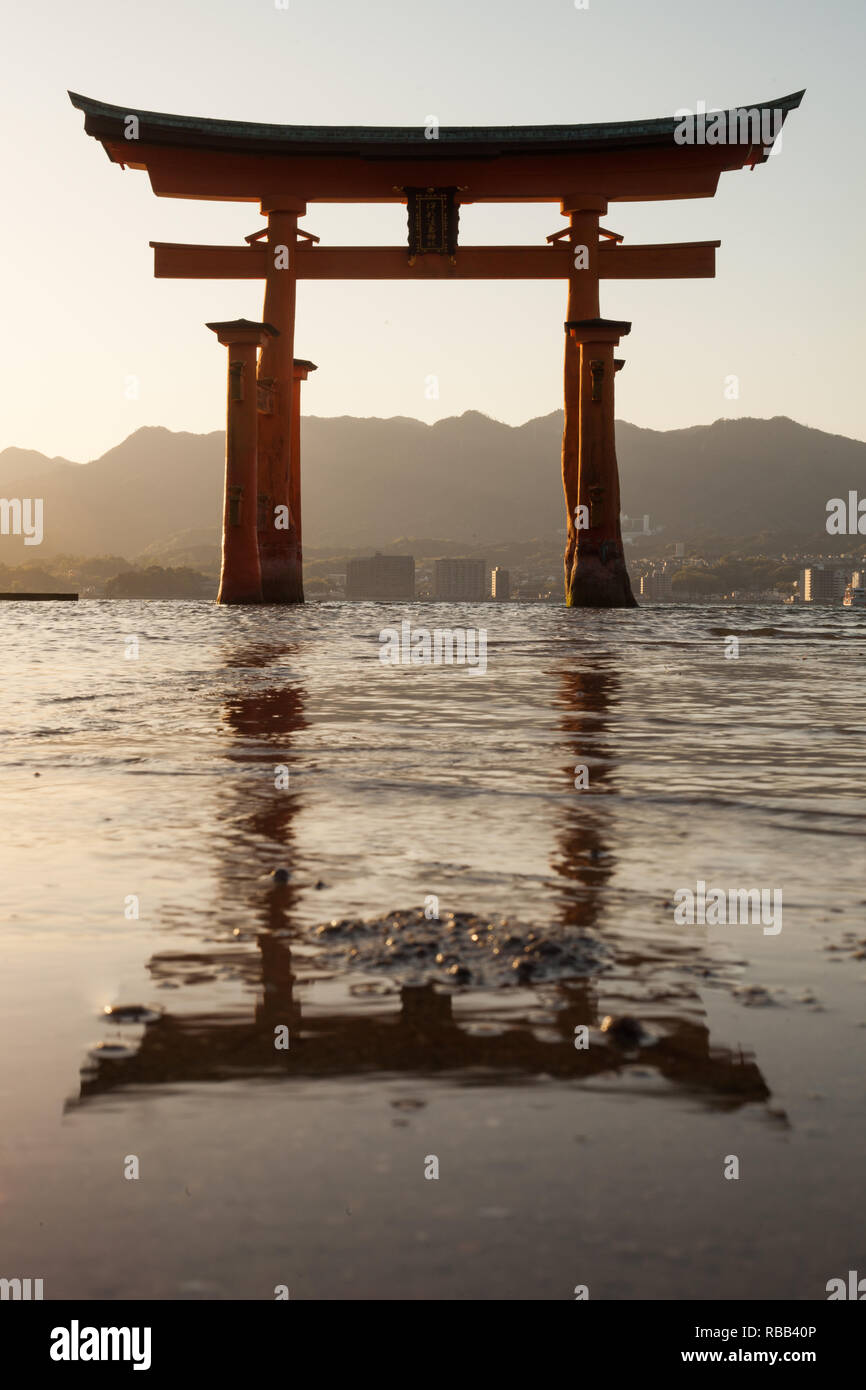 The Great Torii gate at Miyajima Island near Hiroshima in Japan Stock ...