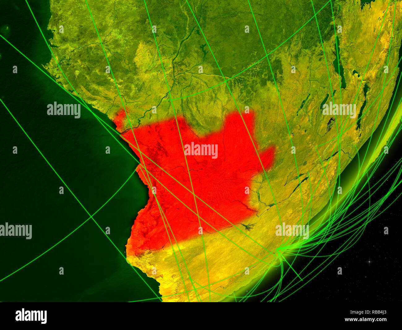 Digital network map angola hi-res stock photography and images - Alamy