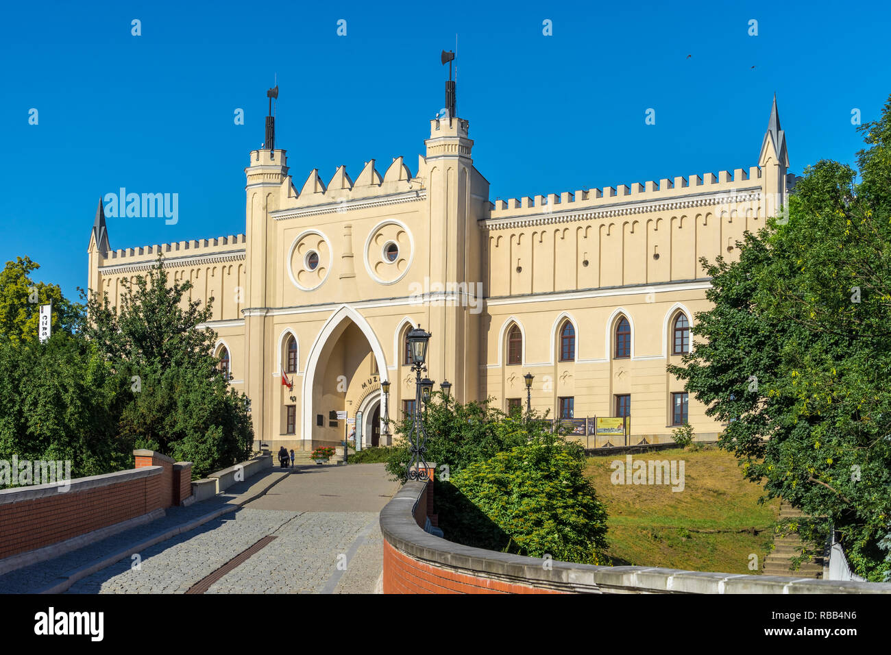 Main Entrance Gate of the Neo-gothic Part of Lublin Castle. Lublin is ...