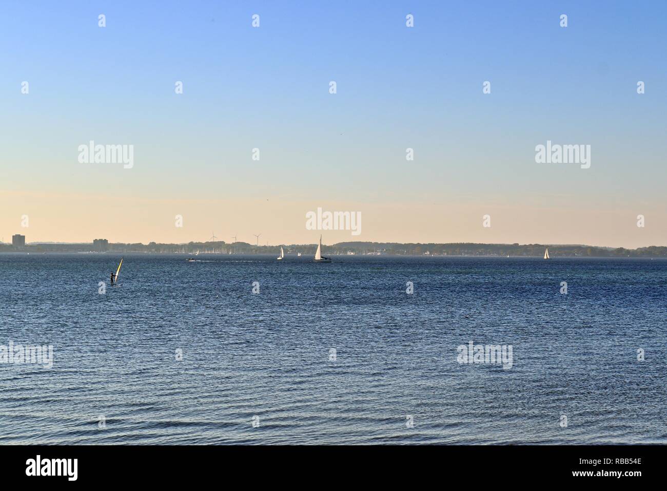 Beautiful high resolution sunset landscape panorama at the beach in ...