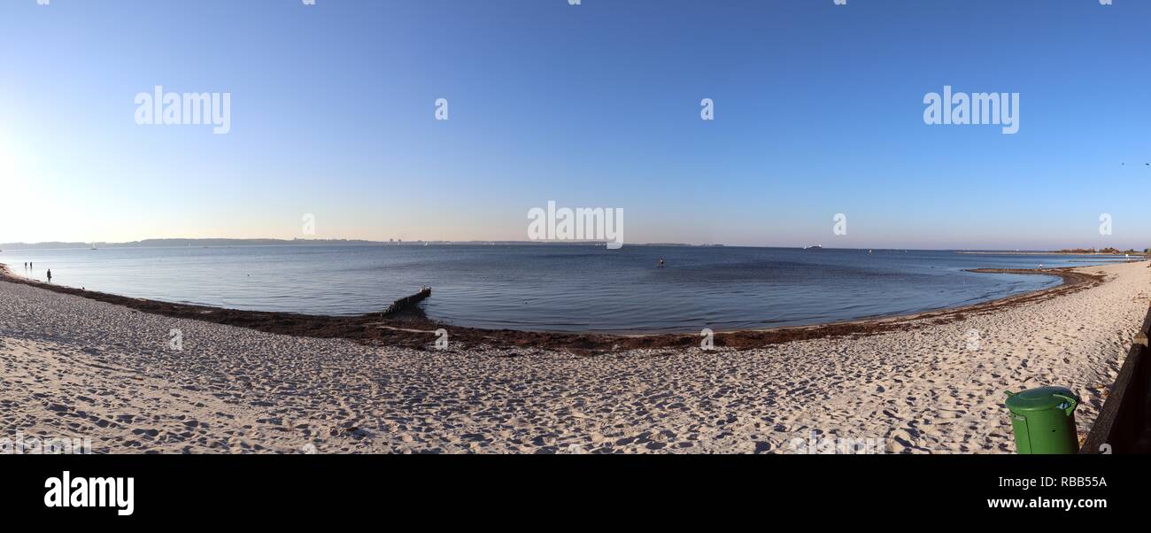 Beautiful high resolution sunset landscape panorama at the beach in ...
