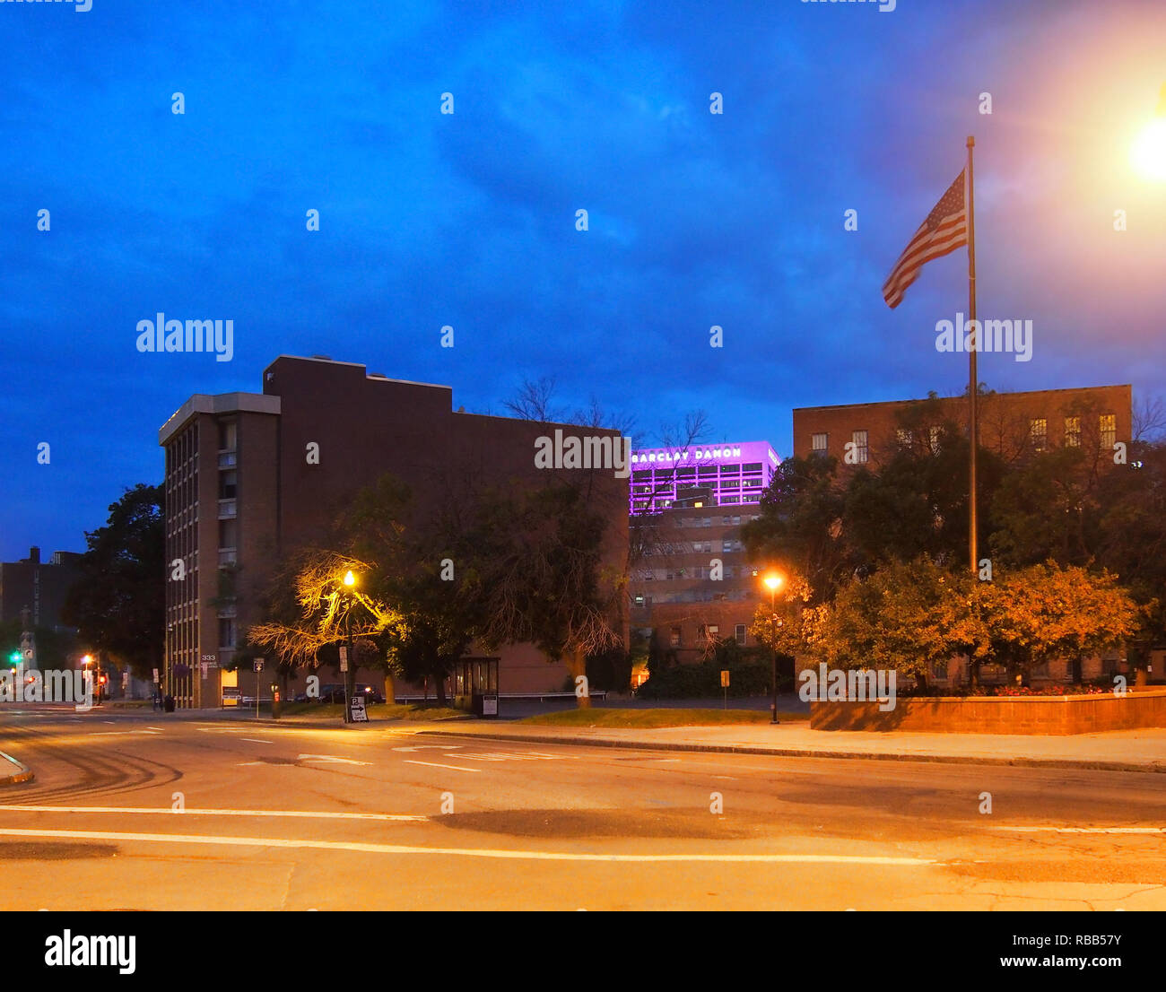 Downtown Syracuse, New York at nighttime Stock Photo - Alamy