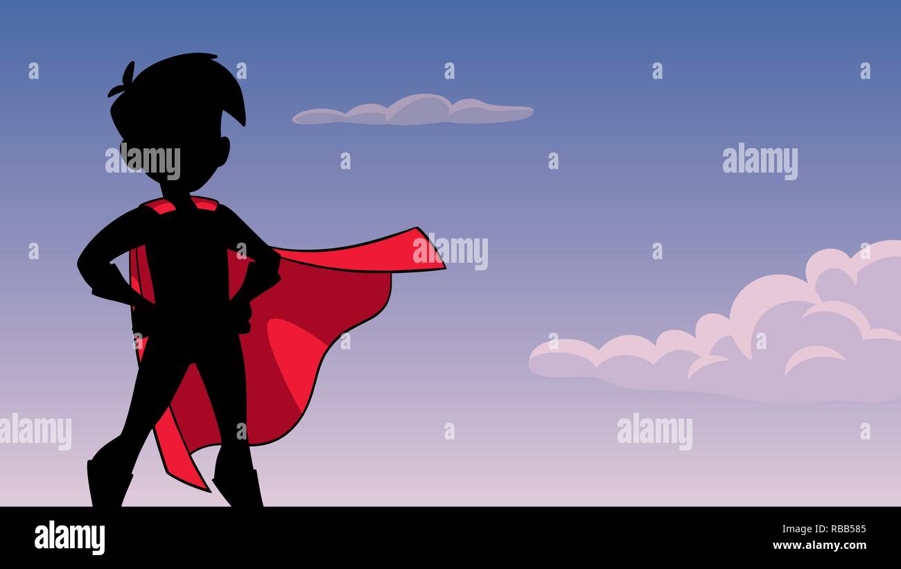 Super Boy Sky Silhouette Stock Vector Image & Art - Alamy