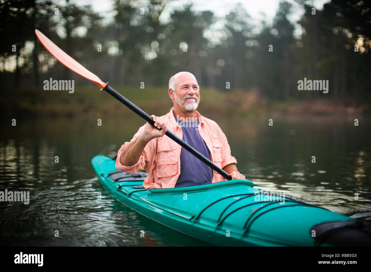 Kayak river one person smiling hi-res stock photography and images - Alamy