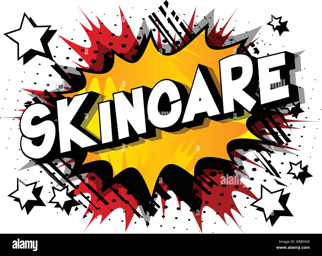 Skincare - Vector illustrated comic book style phrase on abstract ...