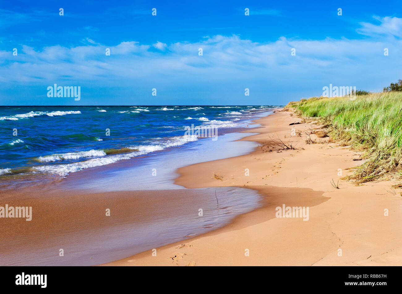Ludington Beach Trail, Ludington State Park Stock Photo - Alamy