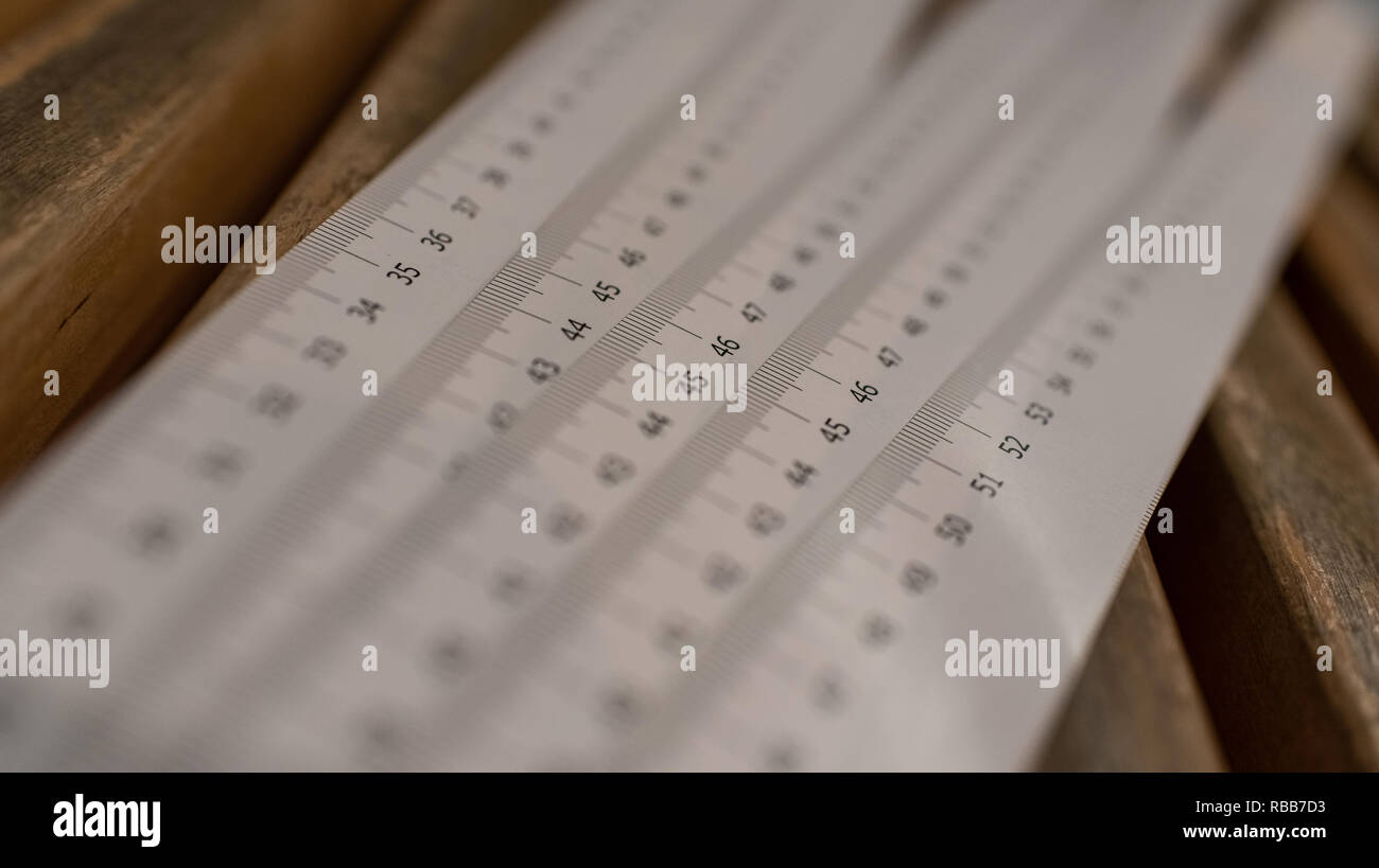 Strips of paper to measure metric distances Stock Photo - Alamy