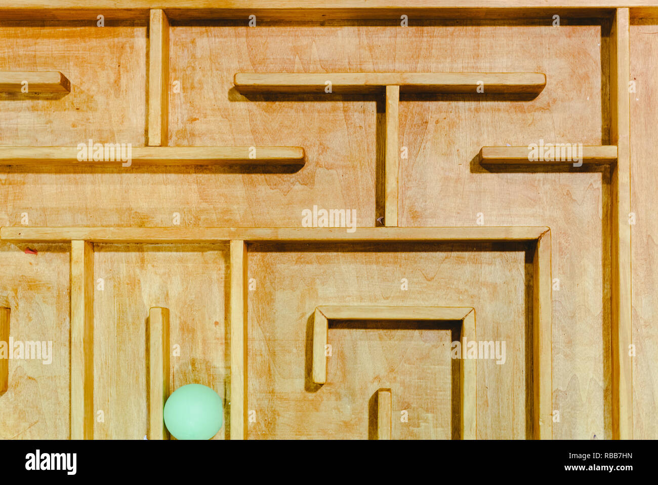 Artisan wooden labyrinth, photo from above Stock Photo - Alamy