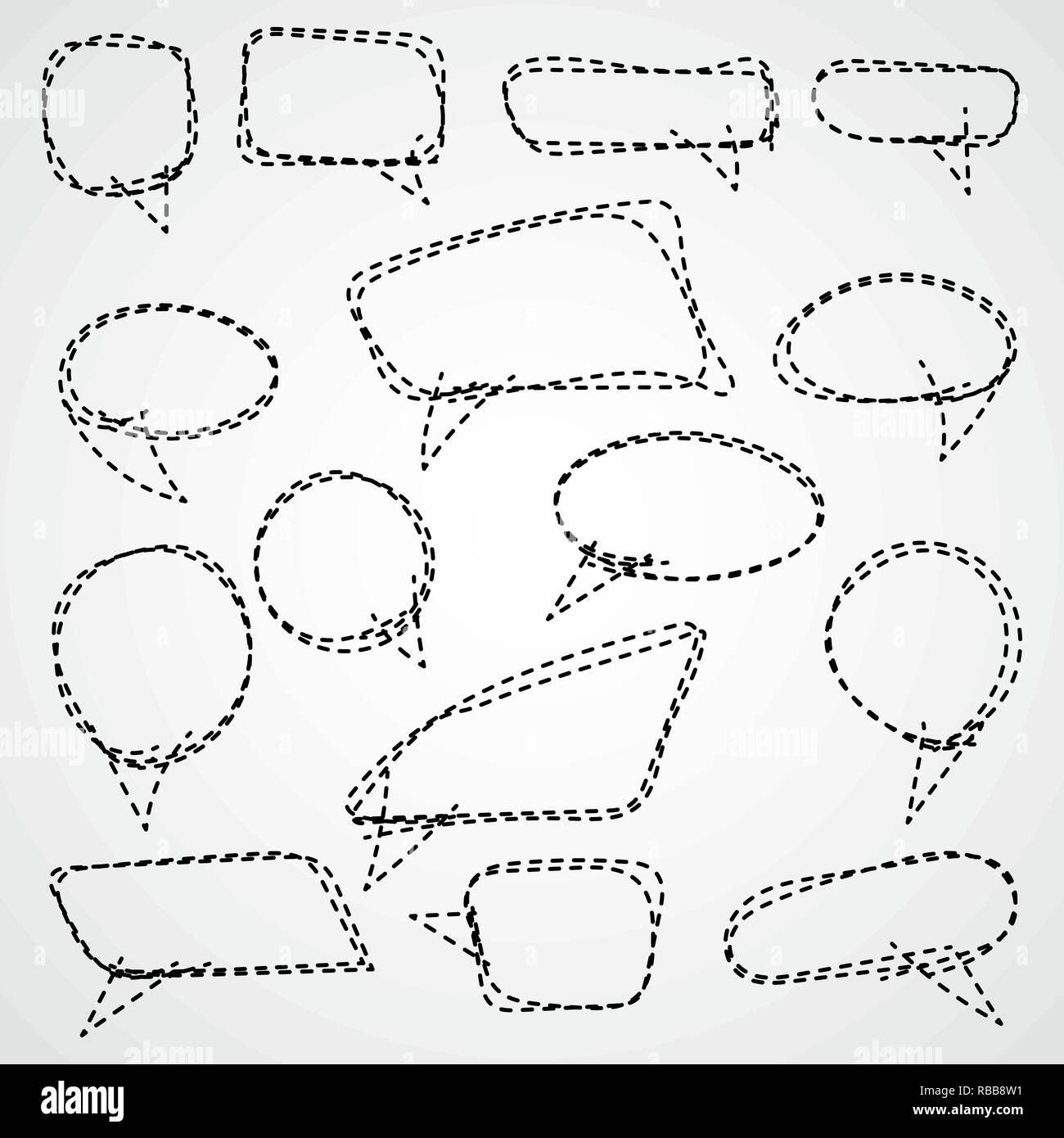 Hand drawn Speech Bubbles. Vector illustration. Set of black Speech ... Hand drawn Speech Bubbles. Vector illustration. Set of black Speech ...