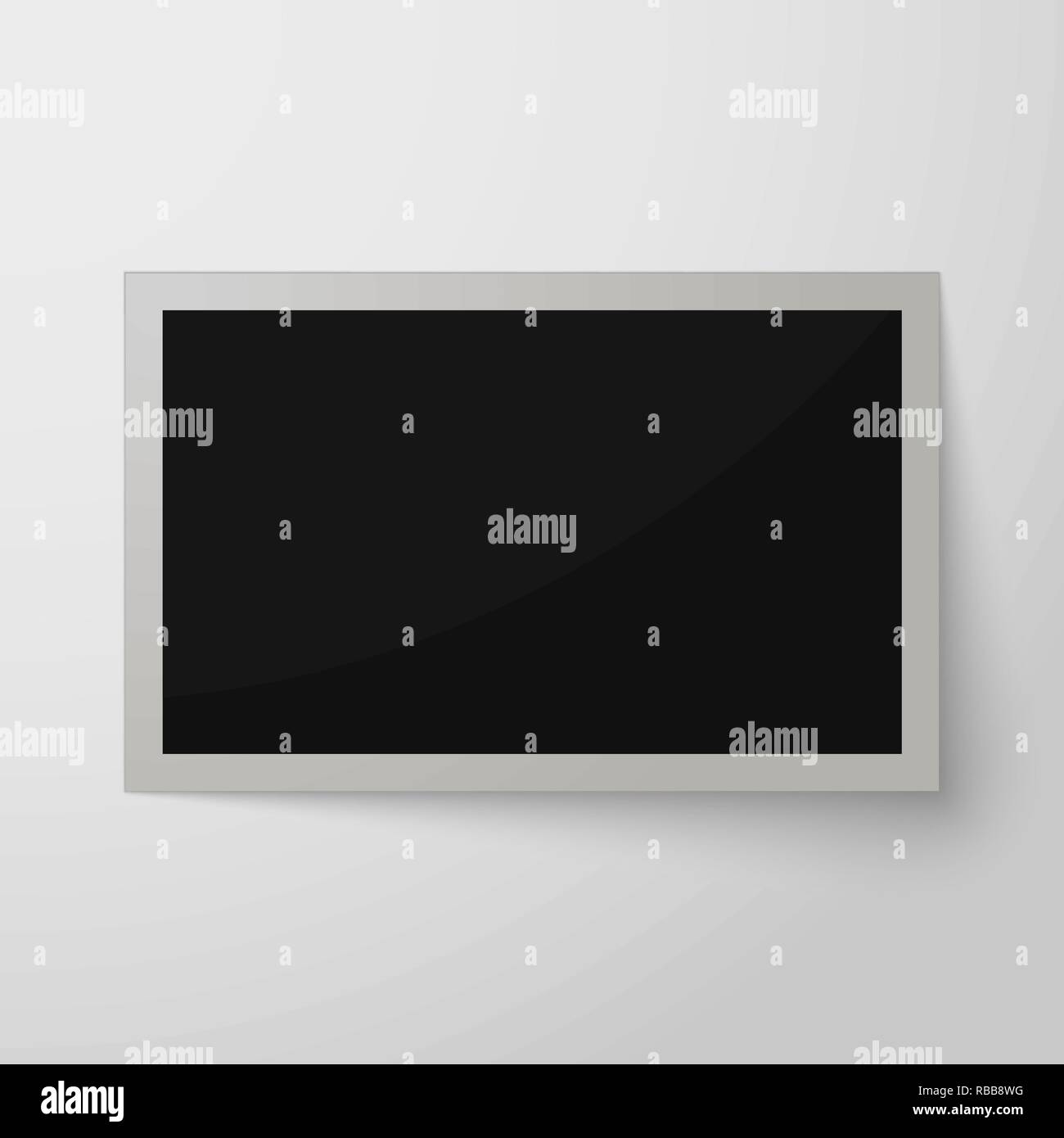 Paper photo frame with shadow. Vector illustration. Retro photo frame ...