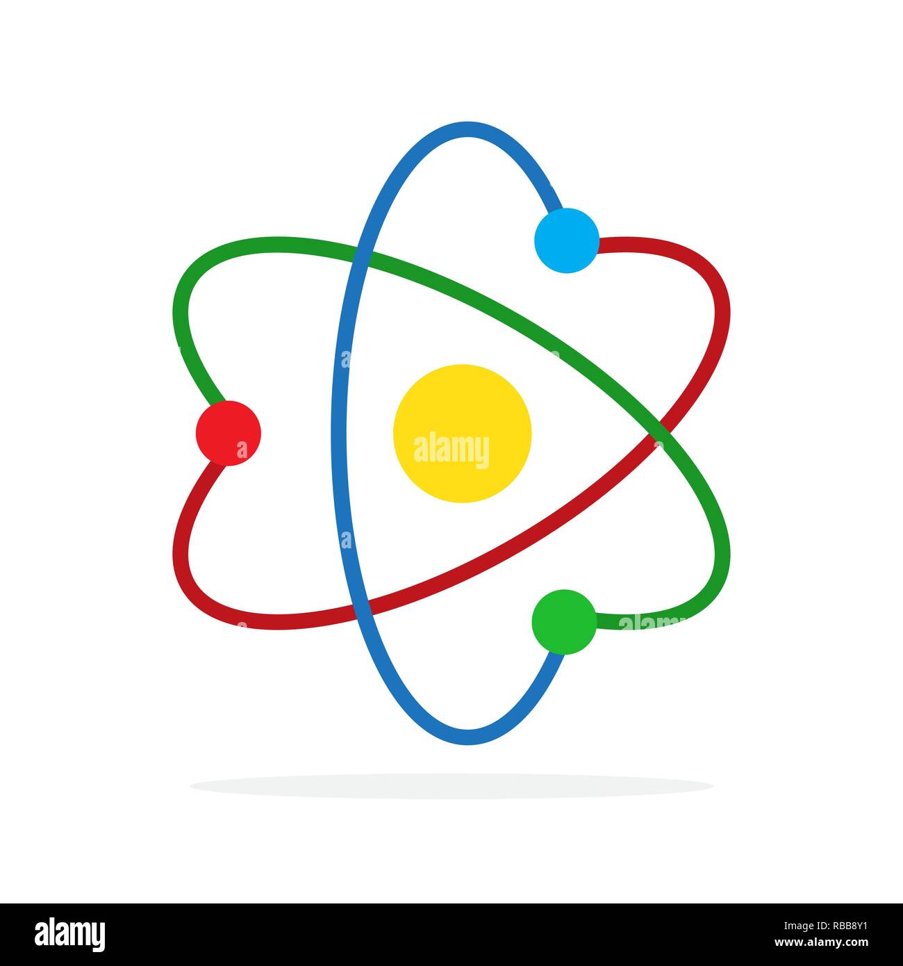 Molecule Icon In Flat Design Vector Illustration Colored Atom Icon Isolated Stock Vector Image
