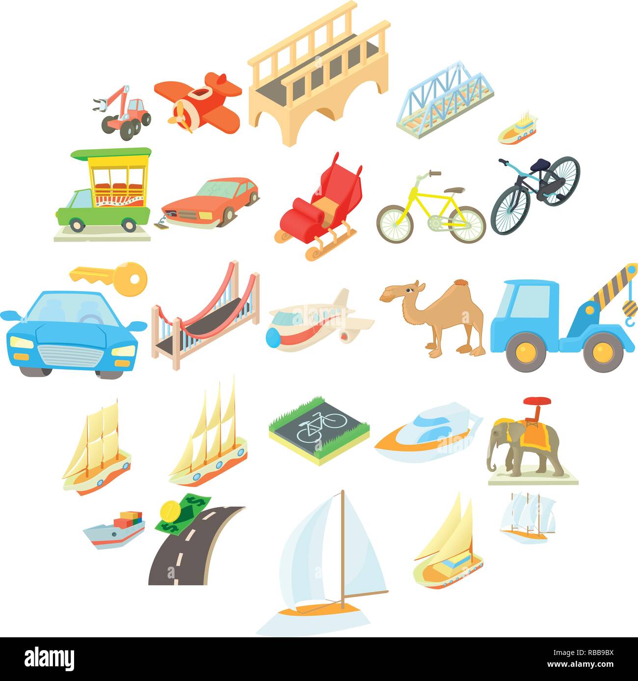 Fast driving icons set, cartoon style Stock Vector Image & Art - Alamy