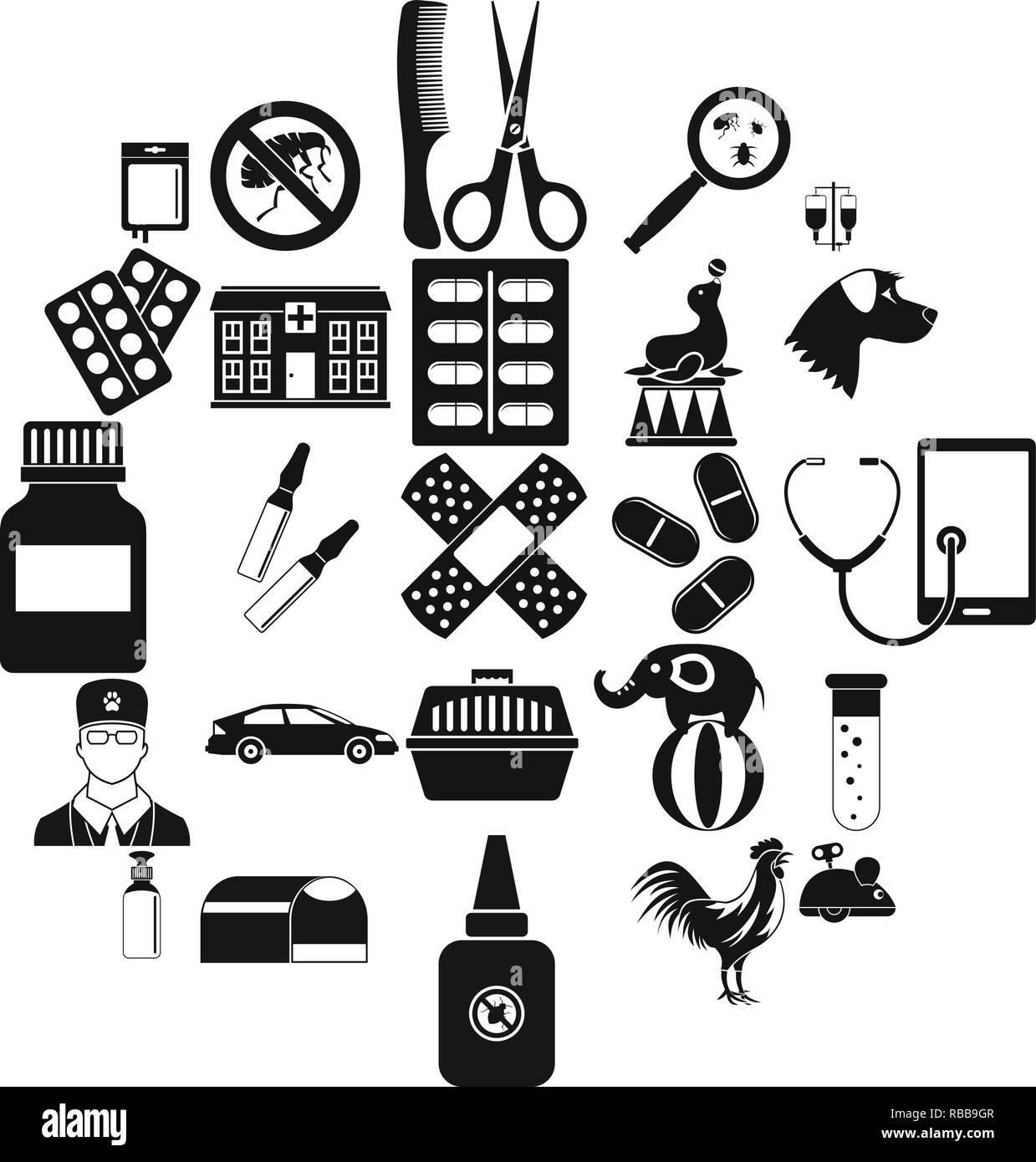 Veterinary icons set, simple style Stock Vector Image & Art - Alamy