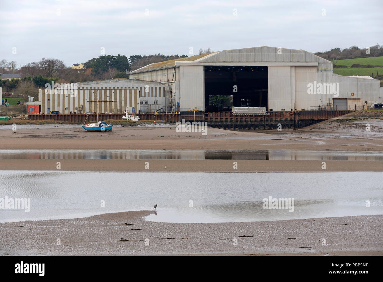 Appledore, North Devon, England UK, January 2019. Shipyard buildings ...