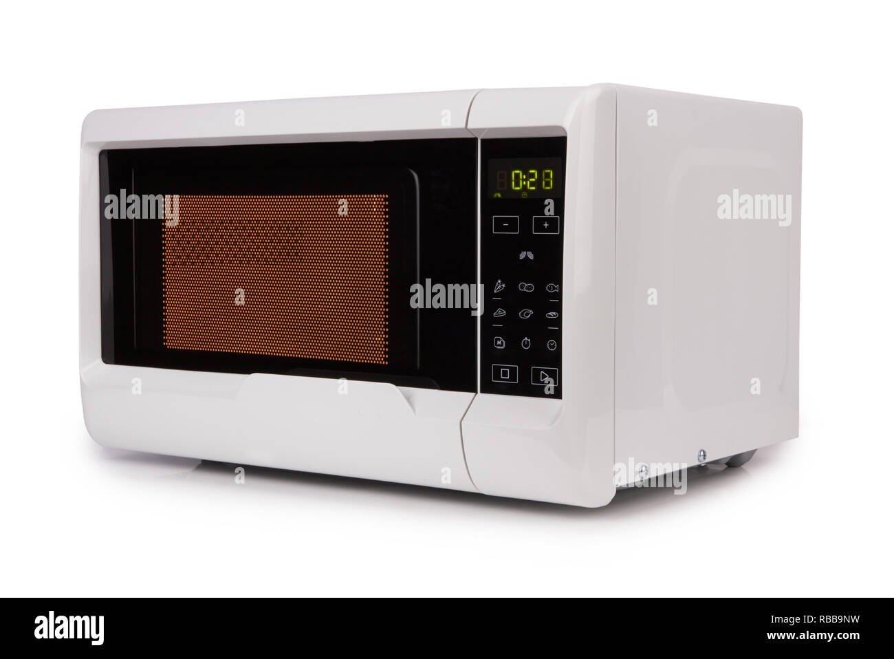 closed microwave isolated on a white background Stock Photo - Alamy