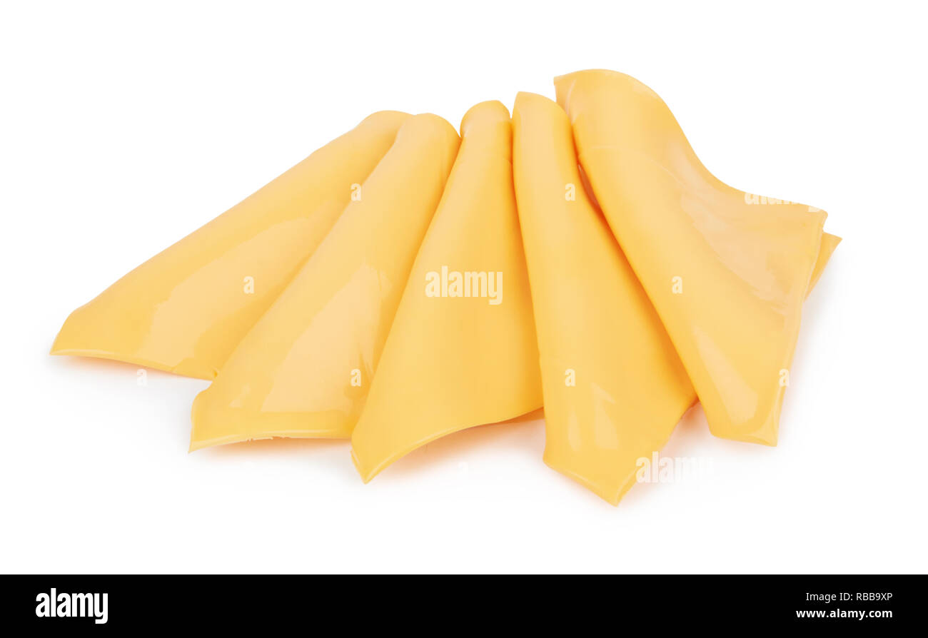 cheese slices isolated on a white background Stock Photo - Alamy