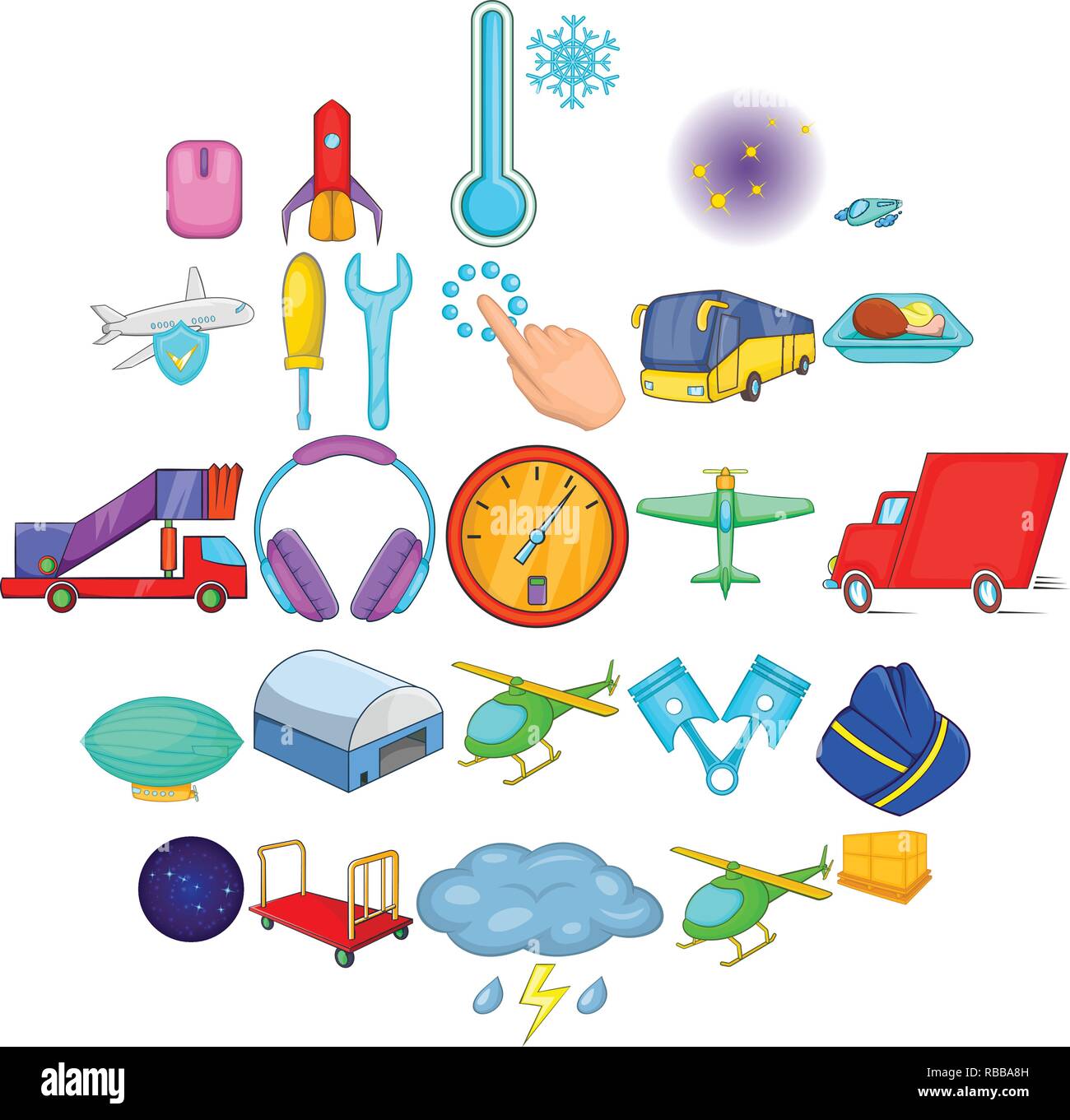 Air adventure icons set, cartoon style Stock Vector Image & Art - Alamy