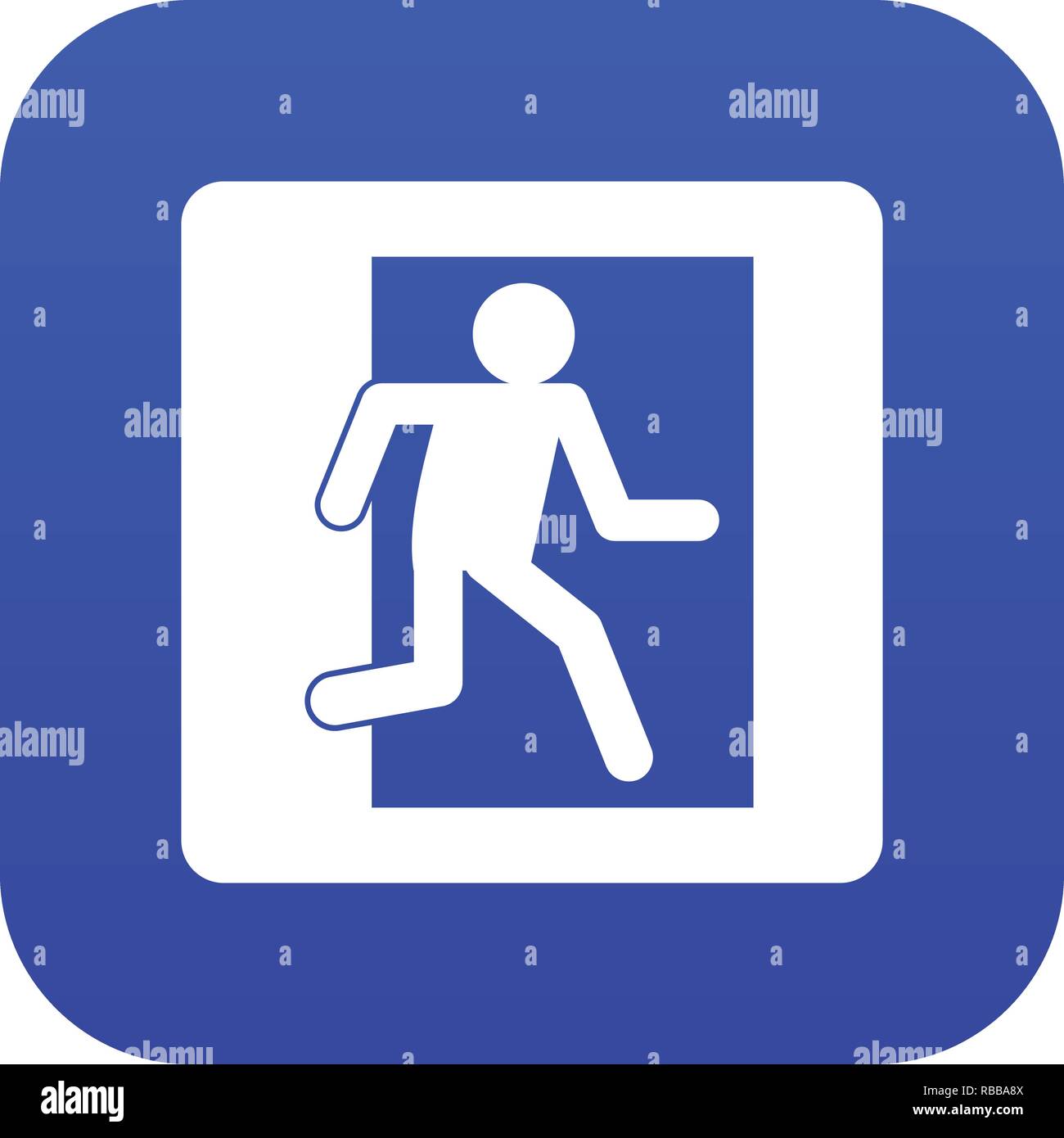 Fire exit sign icon digital blue Stock Vector Image & Art - Alamy