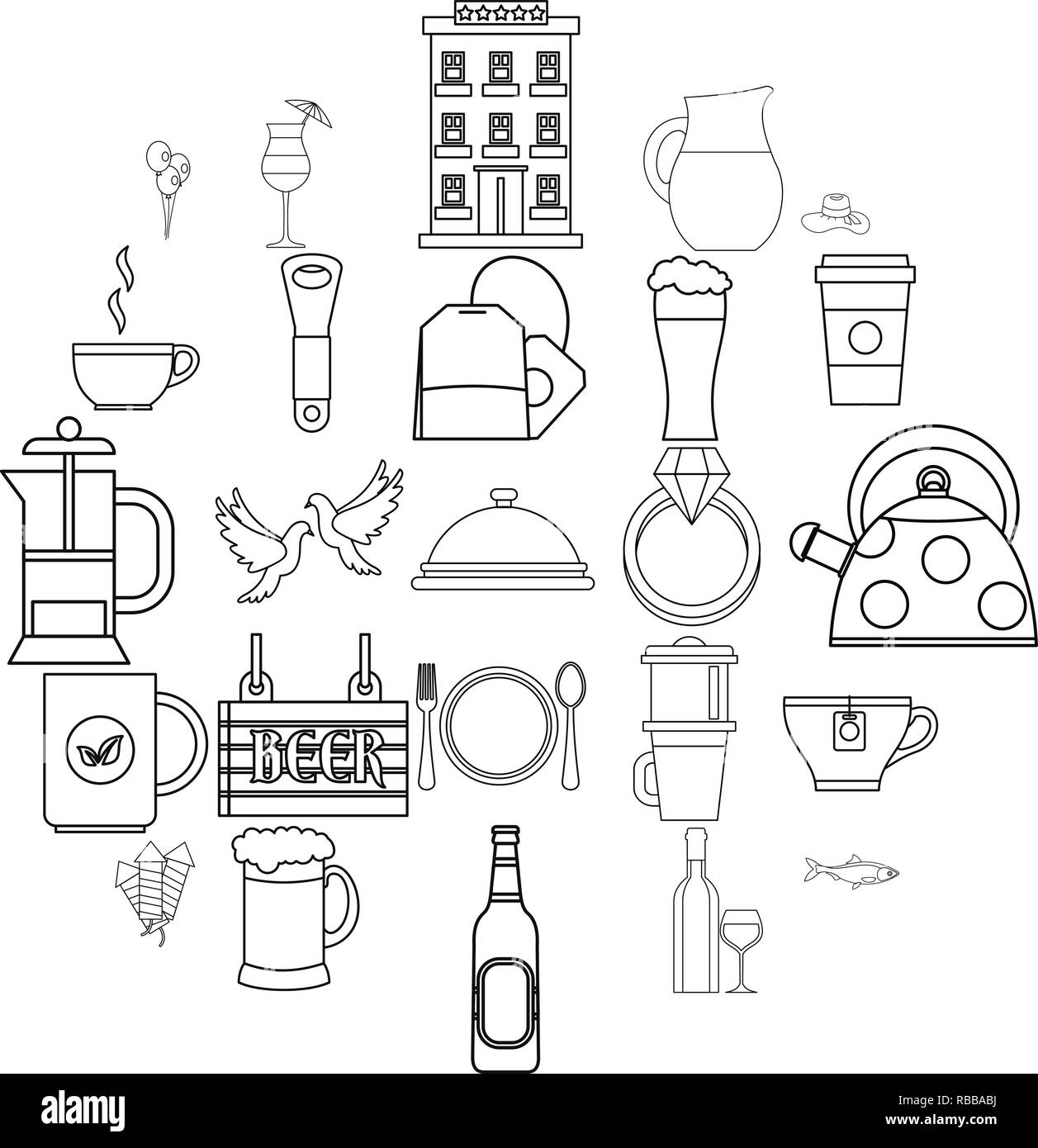 Spirit icons set, outline style Stock Vector Image & Art - Alamy